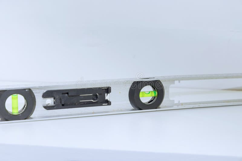 Close Up View of Level Tool Revealing Precision Bubble in Construction ...