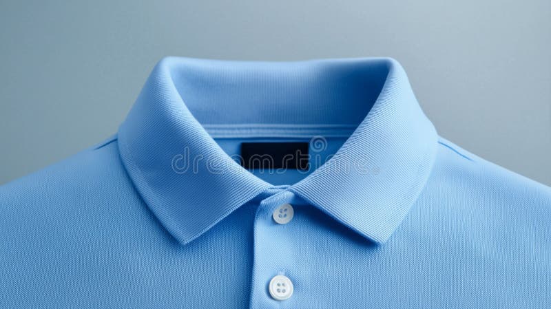 Close Up View of Light Blue Polo Shirt Featuring Classic Collar and ...