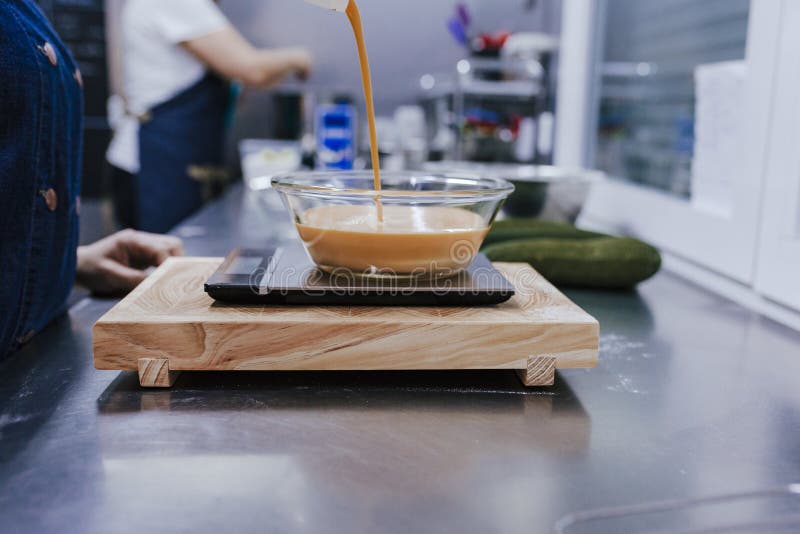 Close Up View of Liquid Egg Pouring into a Bowl. Recipe and Bakery ...
