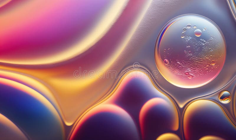 A Close Up View of a Liquid Filled with Bubbles of Different Colors and ...