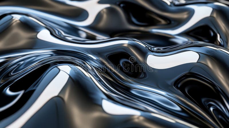 A Closeup View of a Liquid Metal Surface Capturing Its Smooth ...