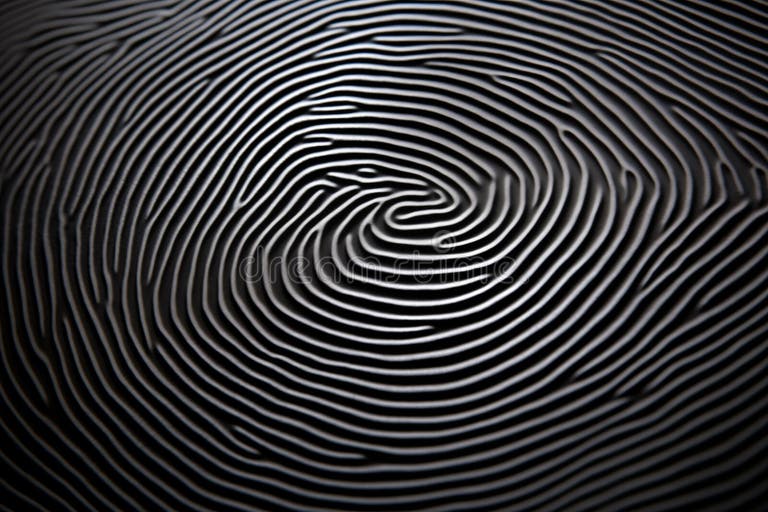 Close-up View of a Loop Fingerprint Pattern, Showcasing the ...