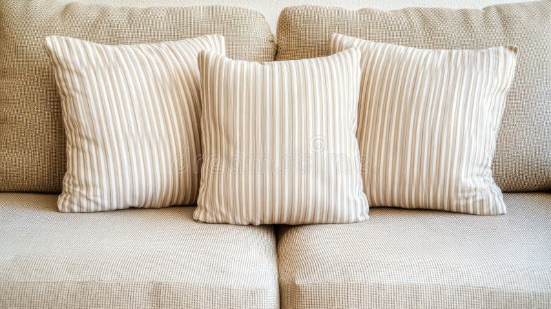 Close-up View of Luxurious Cushions on a Sofa Showcases Rich Textures ...