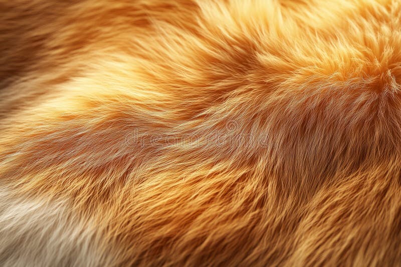 Close-up View of Luxurious Red Fur Creating a Wavy Pattern, Illuminated ...
