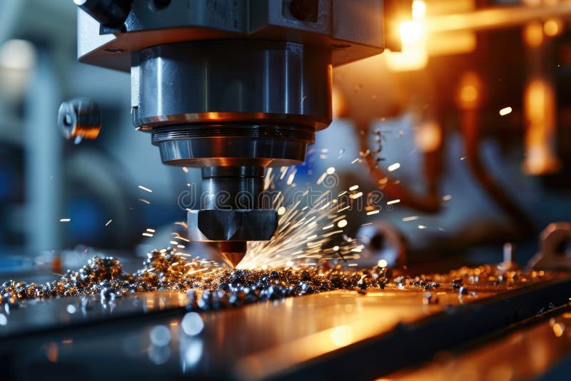 A Close-up View of a Machine Emitting Sparks. Ideal for Industrial and ...