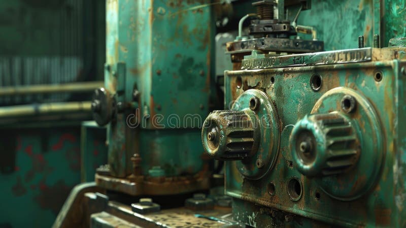 Close-up View of a Machine on a Table with Mechanical Details Stock ...