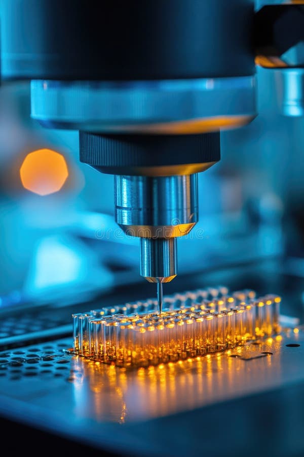 A Close-up View of a Machine Working on a Piece of Industrial Equipment ...