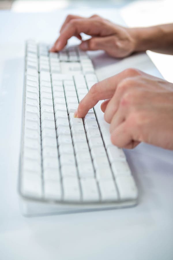 Close Up View of a Male Hand Typing on Keyboard Stock Photo - Image of ...