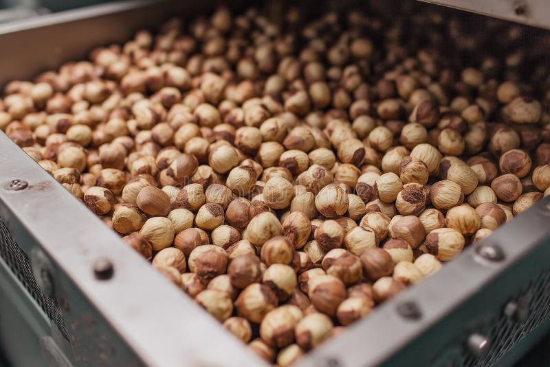 Close Up View of Many Brown Nuts Stock Illustration - Illustration of equipment, industrial ...