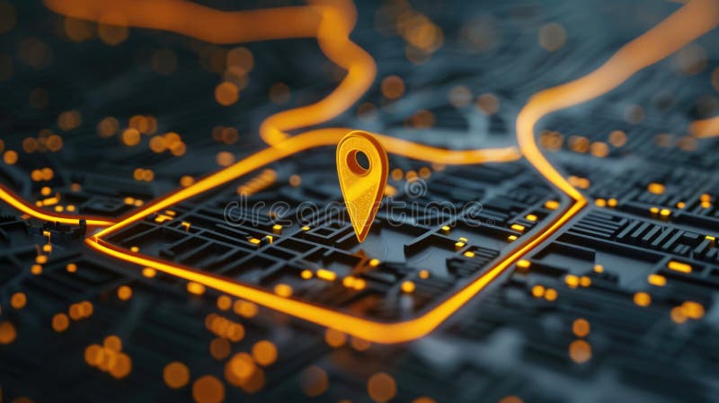 Close-up View of a Map with a Single Pin Marking a Specific Location ...