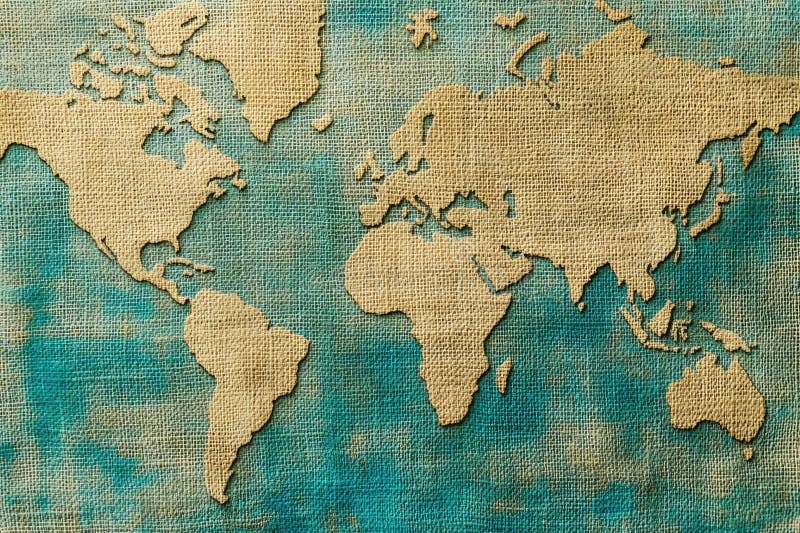 A Close-up View of a Map of the World, Highlighting Specific Regions ...