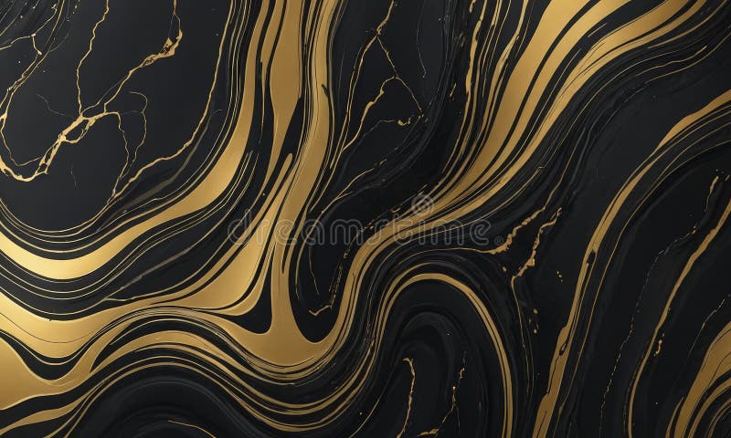Close-up View Marble-like Pattern with Alternating Black and Gold ...