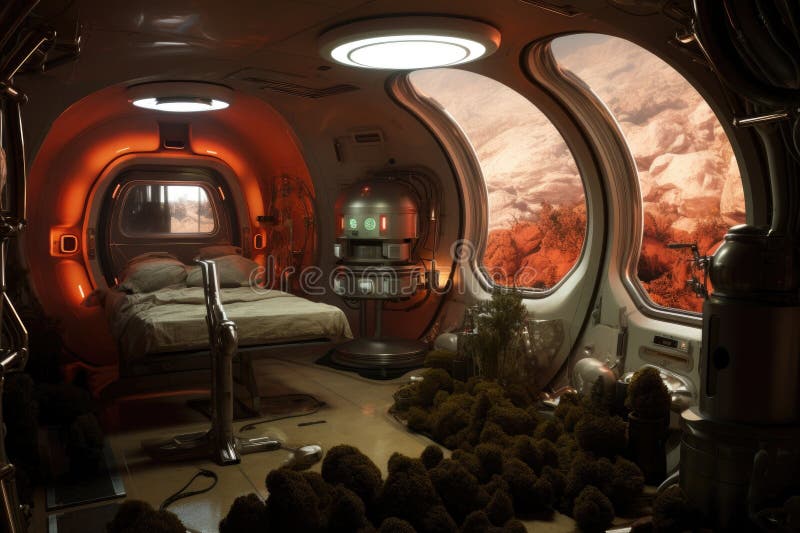 Close-up View of a Mars Simulation Habitat Exterior Stock Illustration ...