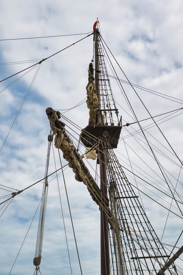 Mast and Rigging of a Sailing Ship Stock Image - Image of background ...