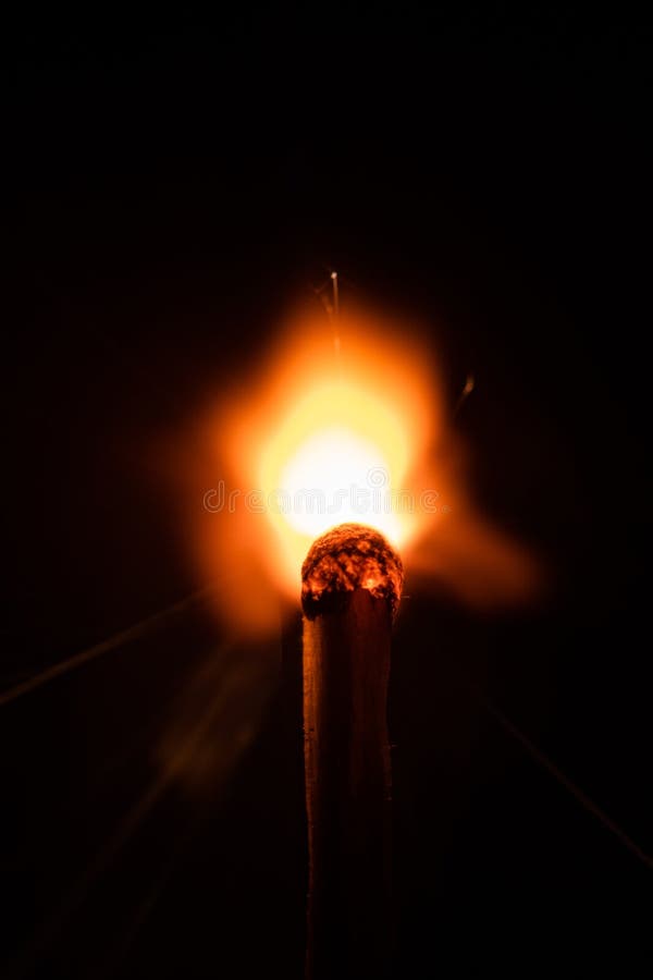 Close-up View of a Matchstick that Has Just Been Ignited, with the ...
