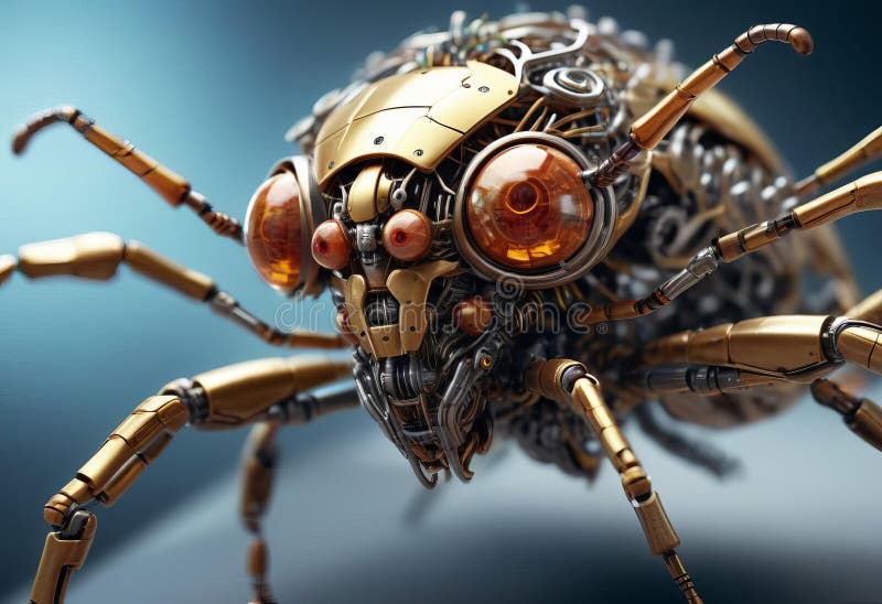 A Close-up View of a Mechanical Insect-like Robot with Large Compound ...