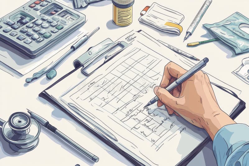 Medical Professional Writing Patient Notes Stock Illustrations – 701 ...