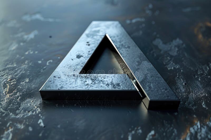 A Close-up View of a Metal Letter Sitting on a Flat Surface Stock ...