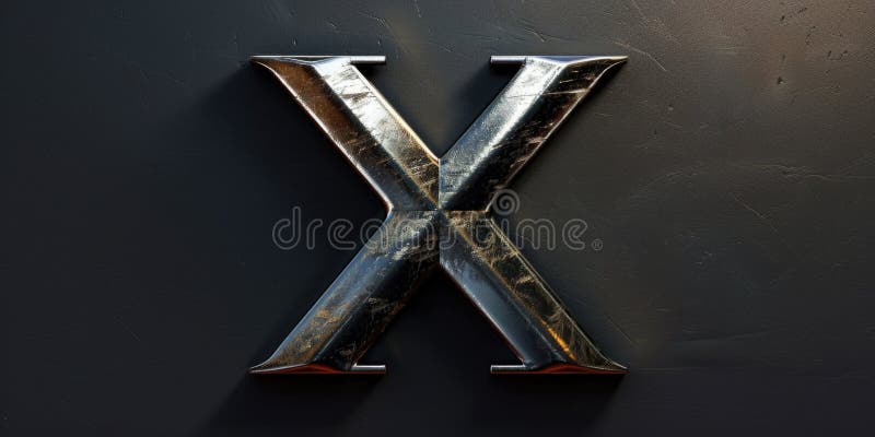 A Close-up View of a Metal Letter X on a Wall Stock Image - Image of ...