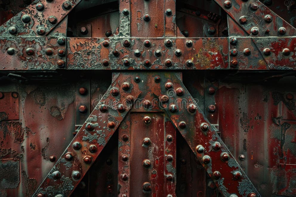 Close-up View of a Metal Structure with Rivets, Suitable for Use in ...