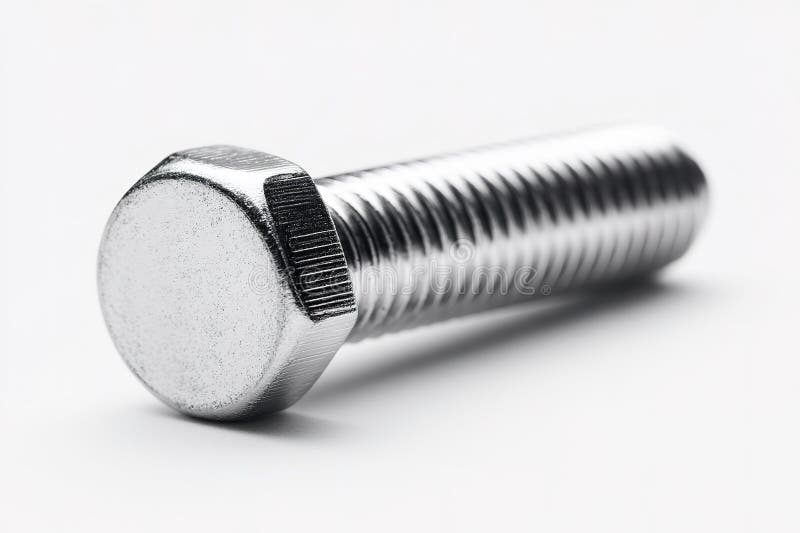 Close-up View of a Metallic Bolt Lying on a Smooth Surface Highlighting ...
