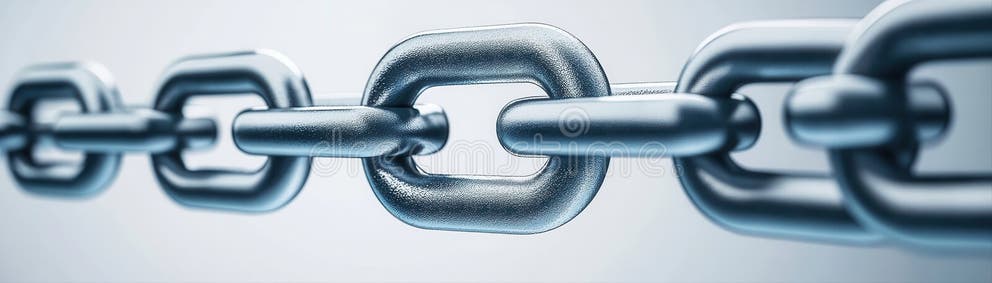 Close-up View of a Metallic Chain Demonstrating a Defective Link that ...