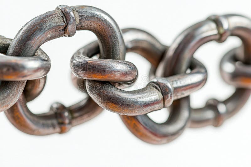 Ai Generative. Close Up View of Metallic Chain Link, Showcasing Its ...