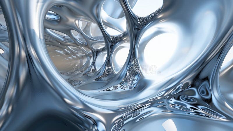 A Close-up View of a Metallic, Labyrinthine Structure, Ethereal ...