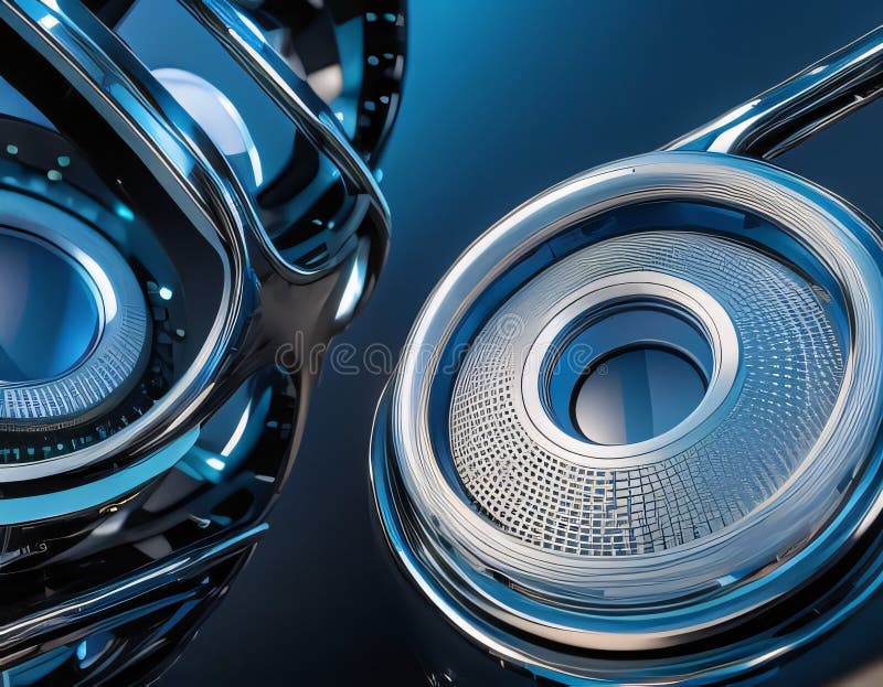 Close Up View of a Metallic, and Modern Technological Object with a ...