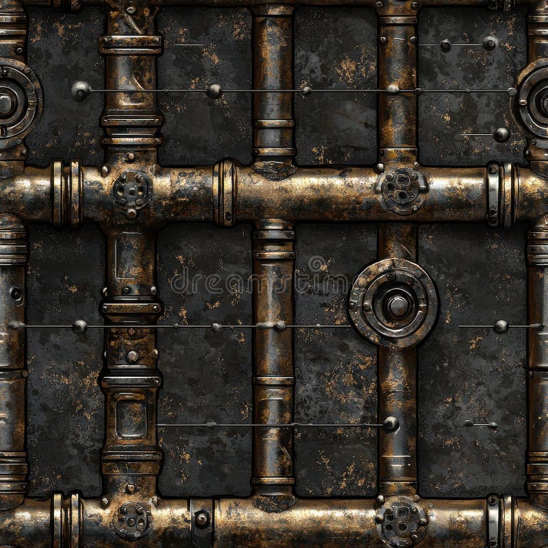 Metallic Pipe Texture with Rusty Surface and Industrial Design Stock ...