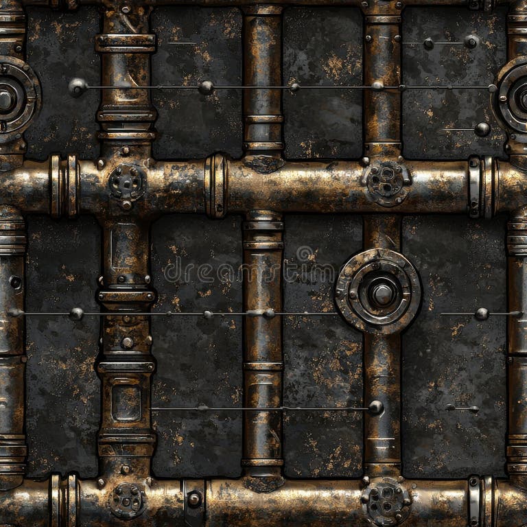Metallic Pipe Texture with Rusty Surface and Industrial Design Stock ...