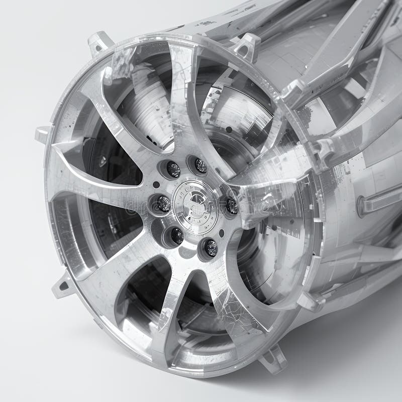 Detailed Gray Metallic Wheel Component Closeup Stock Illustration ...