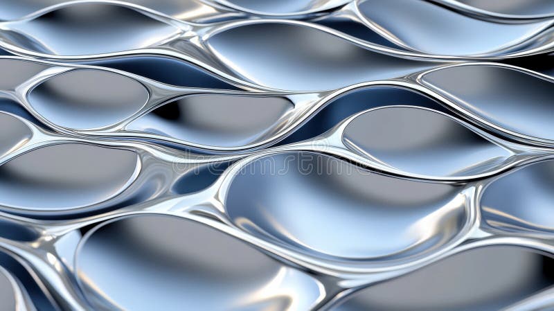 A Close-up View of a Metallic Surface with a Repeating Wave-like ...