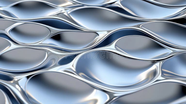 A Close-up View of a Metallic Surface with a Repeating Wave-like ...