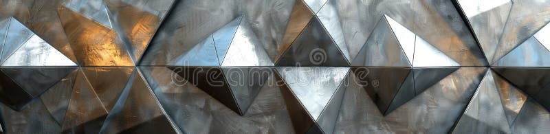 Geometric Metal Wall Panel Design with Reflective Surface Stock Photo ...