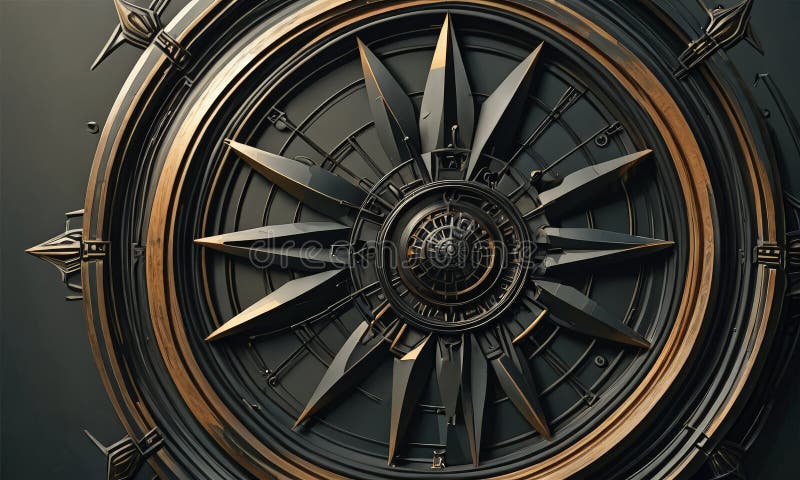 Close-up View Metallic Wheel with Starburst Design, Featuring Central ... Close-up View Metallic Wheel with Starburst Design, Featuring Central ...