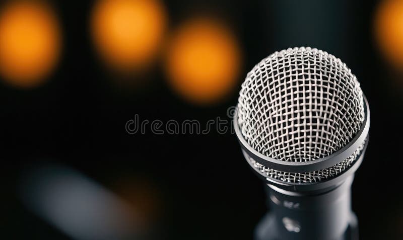 A Close-up View of a Microphone Against a Blurred Background, Ideal for ...