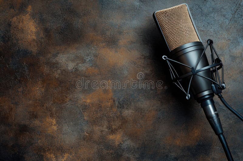 Microphone on Brown Surface Stock Image - Image of sound, creative ...