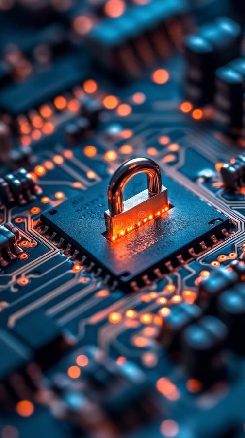 Close-up View of a Microprocessor on a Printed Circuit Board ...