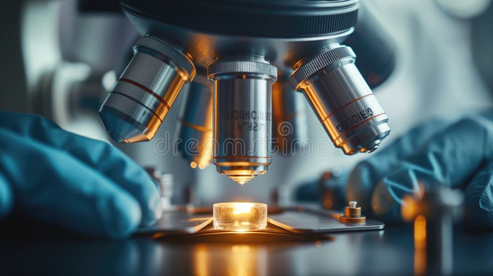 A Close-Up View of a Microscope in a Laboratory Setting Stock Image ...