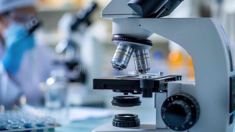 A Close-Up View of a Microscope in a Laboratory Setting Stock Image ...