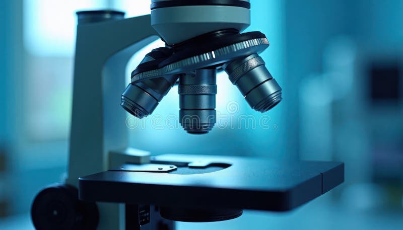 Close-up View of a Microscope. Modern Lab Tech Equipment in Use ...