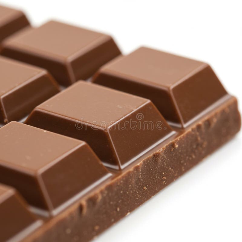 A Close-up View of a Milk Chocolate Bar Featuring a Grid of Raised ...