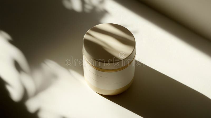 Close-up View of a Minimalist Container Casting Shadows on a Surface ...