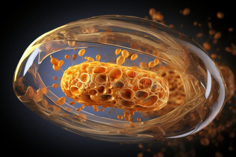 A Close-up View of Mitochondria within a Cell, Surrounded by Other ...