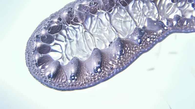 Close-up View of Mitochondrion Structure Under Microscope Showcasing ...