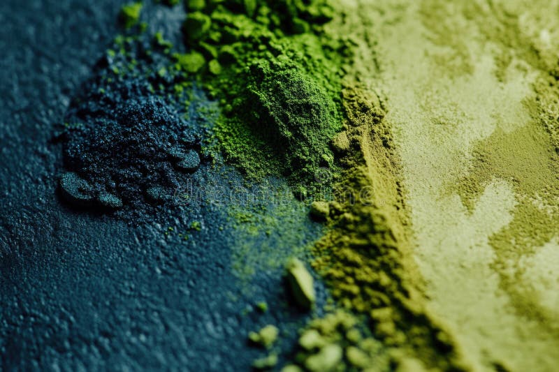 A Close-up View of a Mixture of Green and Blue Powder, Ideal for Use in ...
