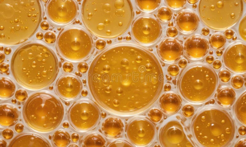 A Close-up View of a Mixture of Oil and Water, with Droplets Visible ...