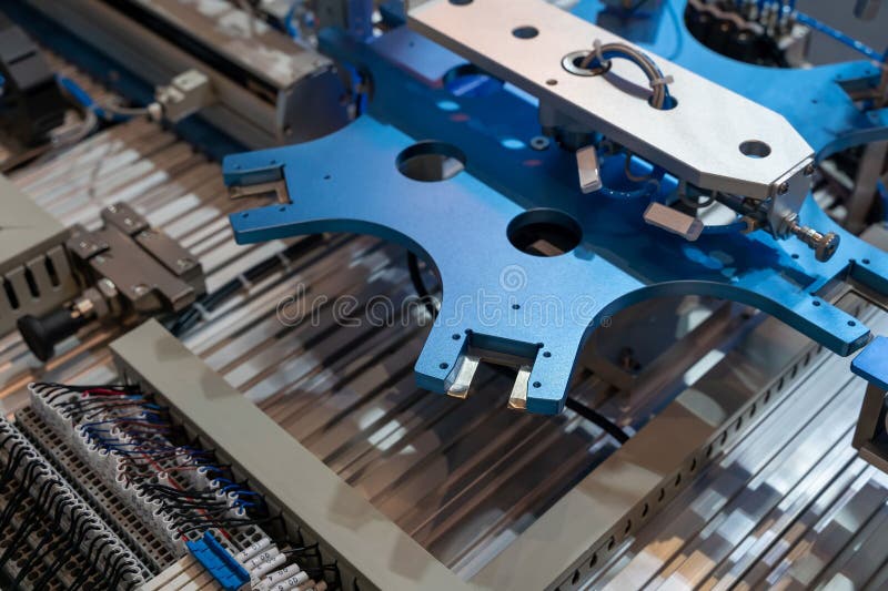 Close Up View of Modern Automatic Assembly Line in Factory. Stock Photo ...