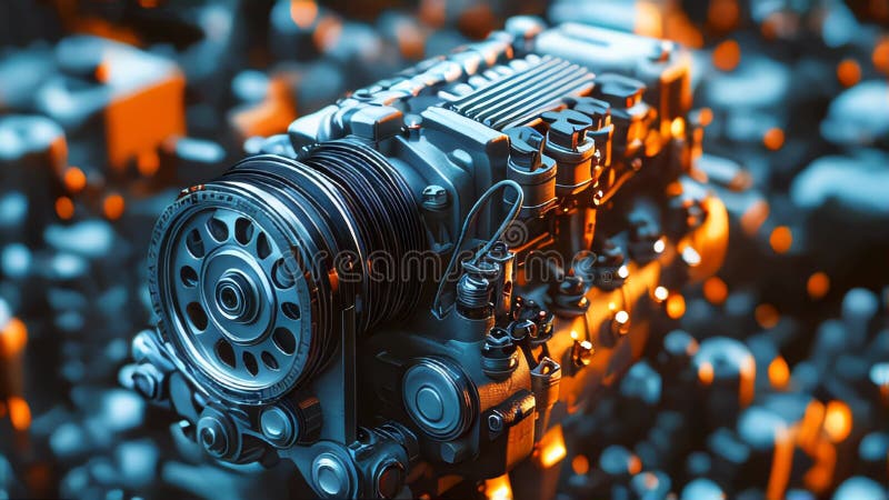 Close-up View of a Modern Car Engine, Featuring Sleek and Precise ... Close-up View of a Modern Car Engine, Featuring Sleek and Precise ...